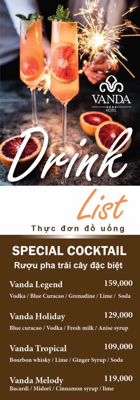 Menu Top View Bar Danang City Center Hotel - Vanda Hotel 5 mins from ...